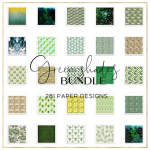 Green Shades BUNDLE Digital Paper, Green Wallpaper, Green Galaxy Paper ...