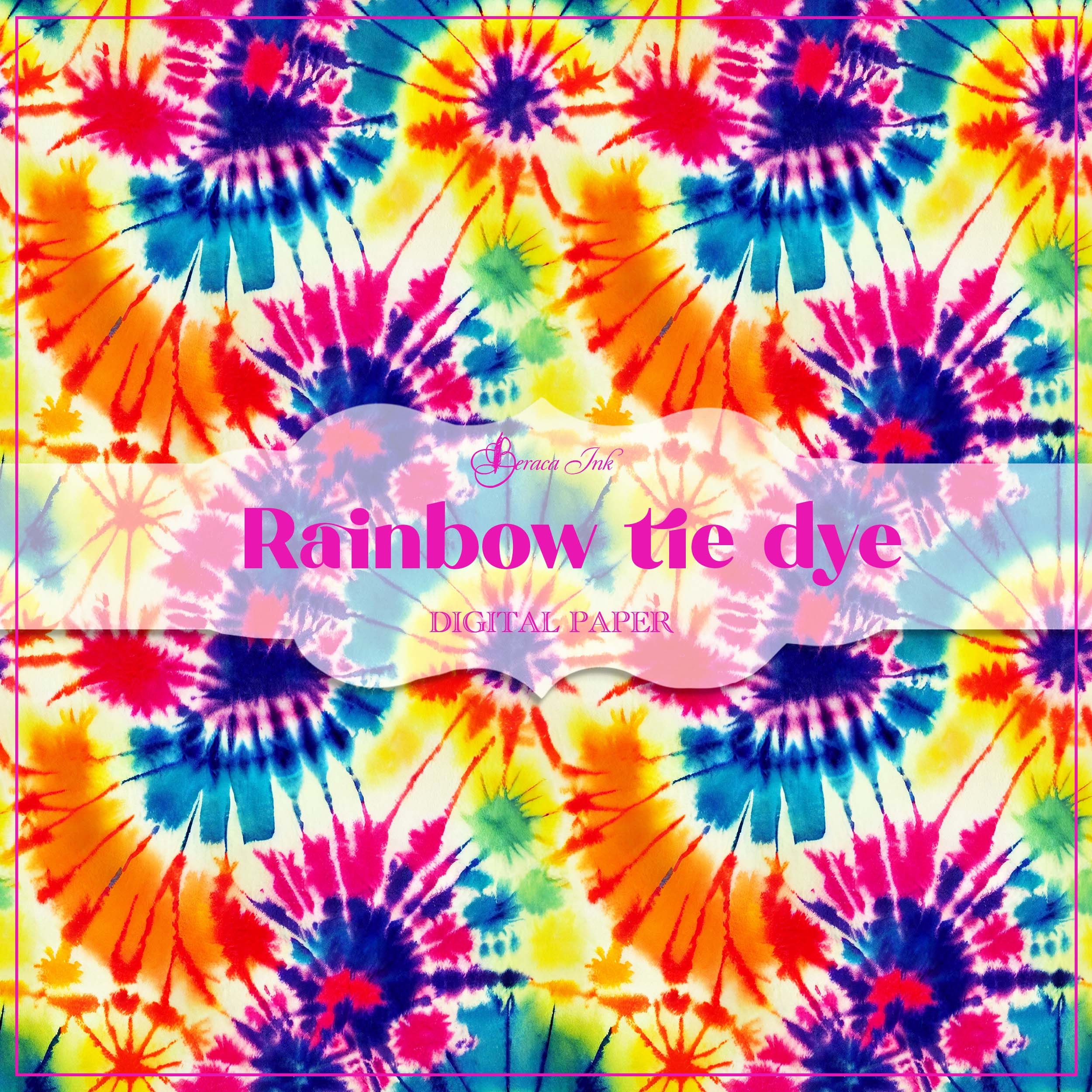 Rainbow Tie Dye Digital Paper Seamless Pattern Colorful - Etsy