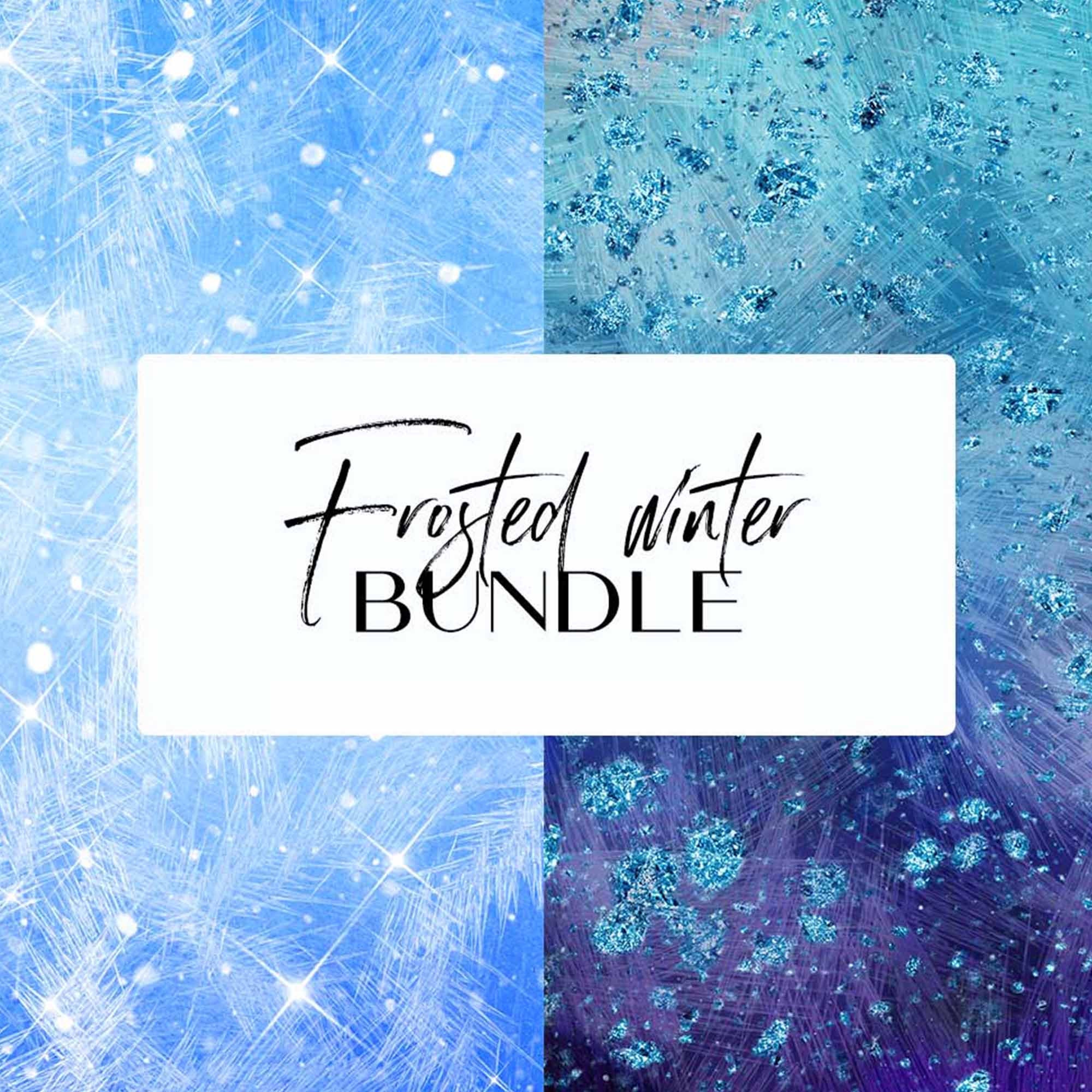 Frosted Winter Bundle Digital Paper, White Christmas, Blue Winter ...