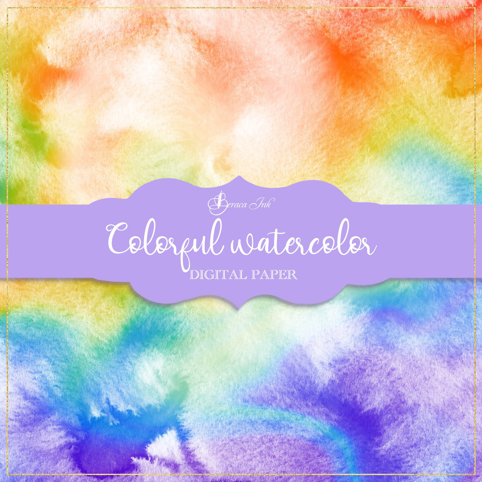 Colorful Watercolor Digital Paper Rainbow Wallpaper Gradient | Etsy