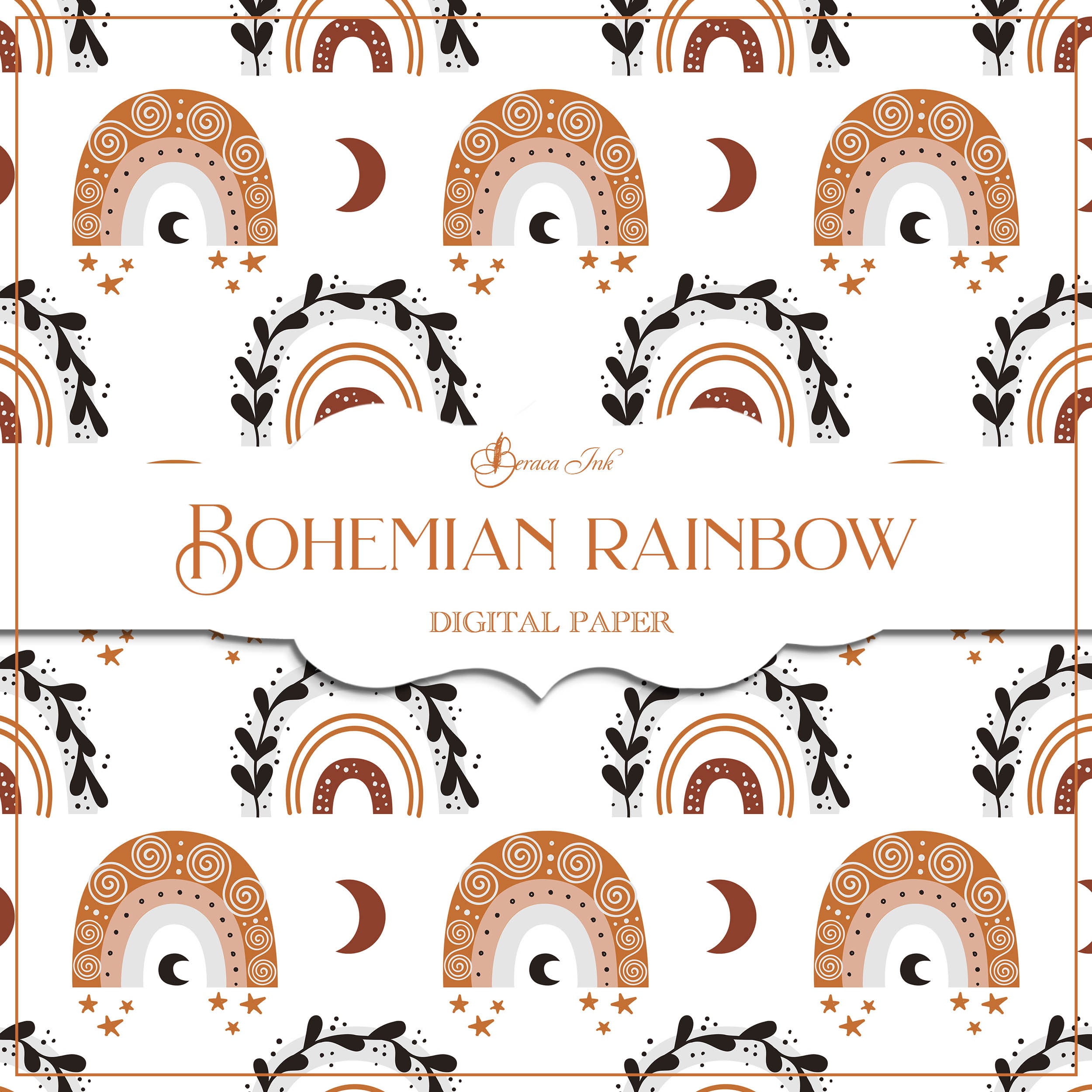 Bohemian Rainbow Digital Paper Rainbow Seamless Pattern Boho - Etsy