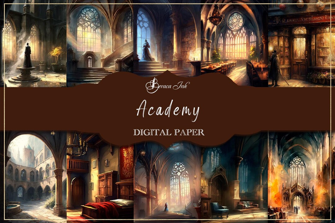 Academy Digital Paper, Whimsical School Background, Fantasy World ...