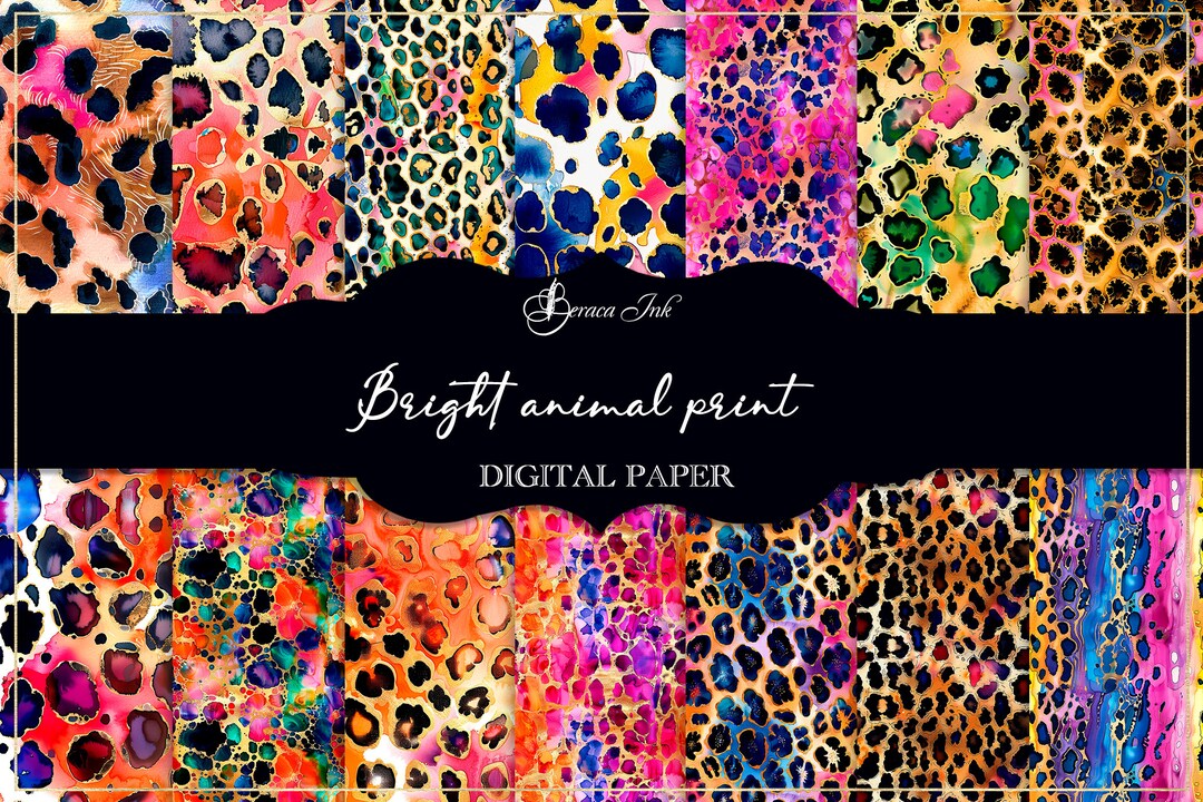 Bright Animal Print Digital Paper, Seamless Pattern, Tiger Print ...
