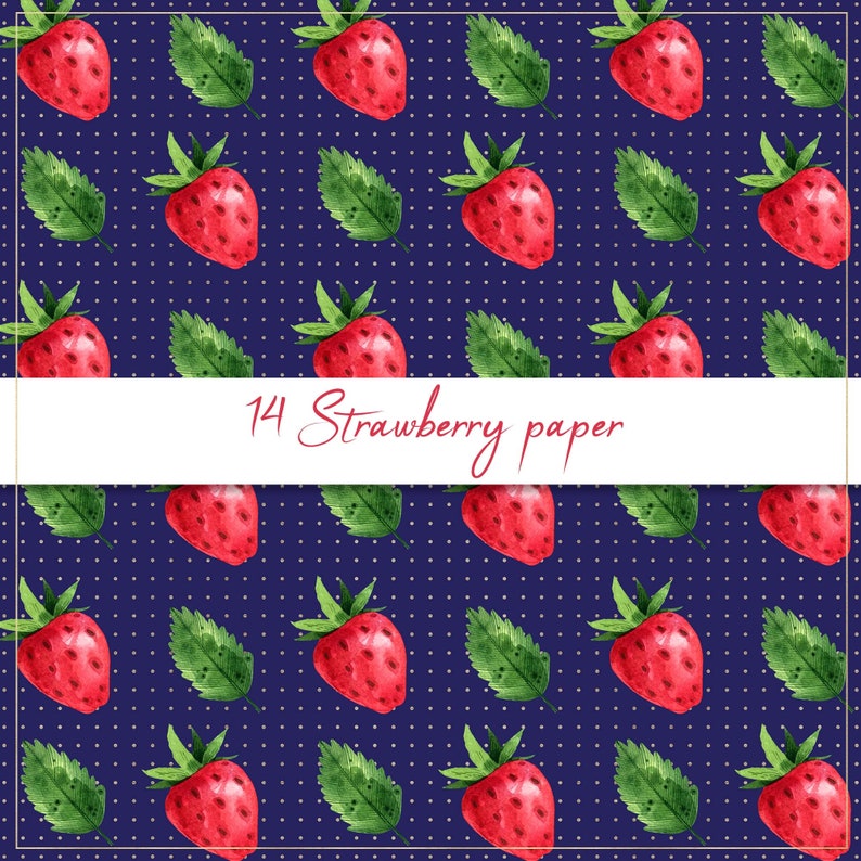 Strawberry Digital Paper Seamless Pattern Strawberry - Etsy