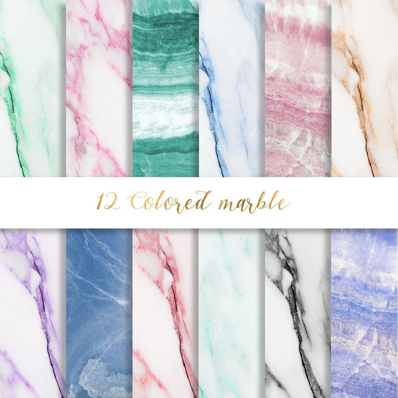 Colored Marble Digital Paper Pink Marble Paper Marble Paper - Etsy