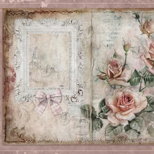 Elegant Roses Journal Pages, Victorian Junk Journal, Floral Digital ...