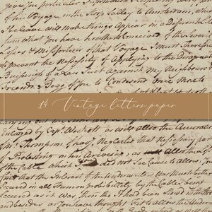 Vintage Letters Digital Paper, Old Documents, Ephemera Paper, Antique ...