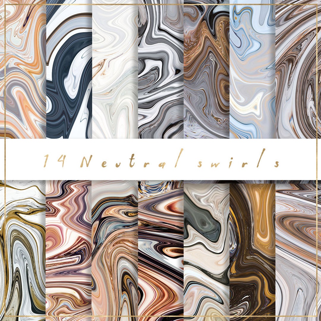 Neutral Swirls Digital Paper, Neutral Marble Paper, Abstract Pattern ...
