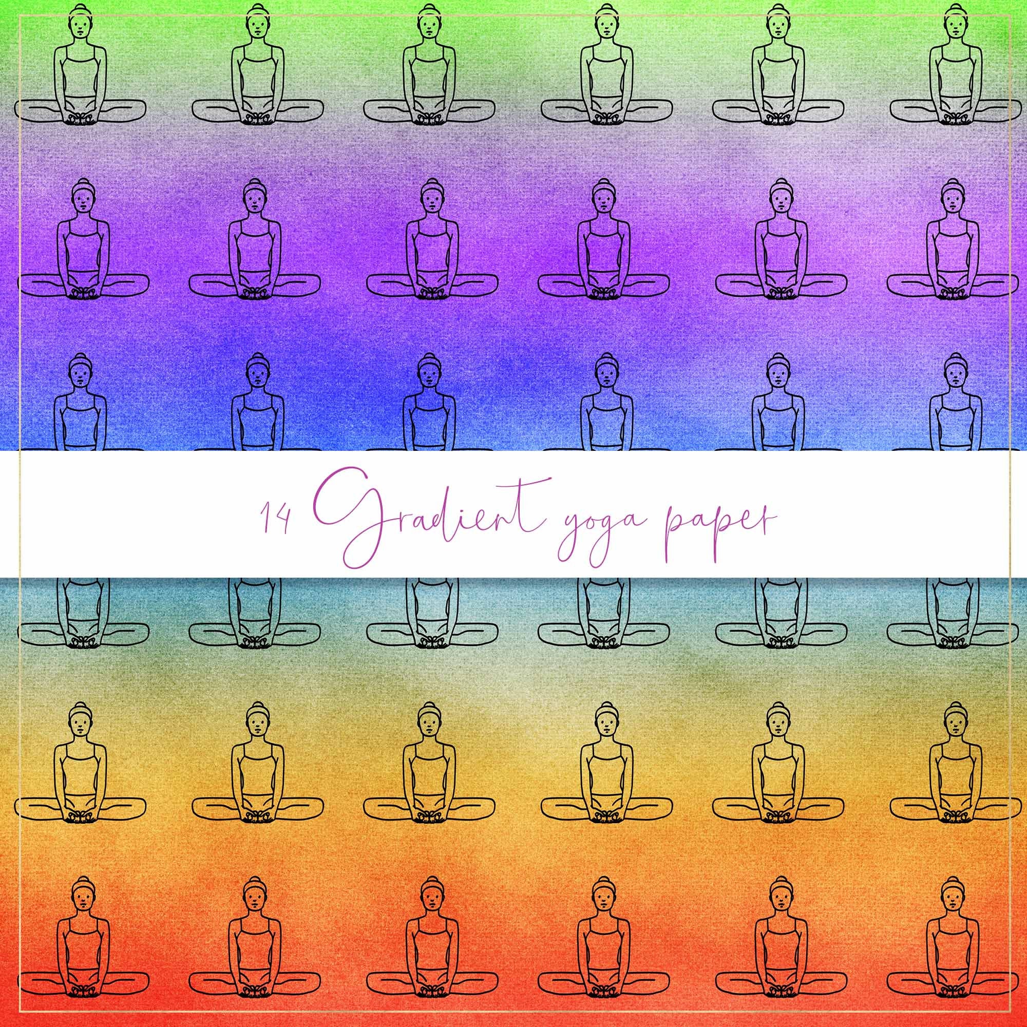 Gradient Yoga Digital Paper, Yoga Pattern, Meditation Background ...