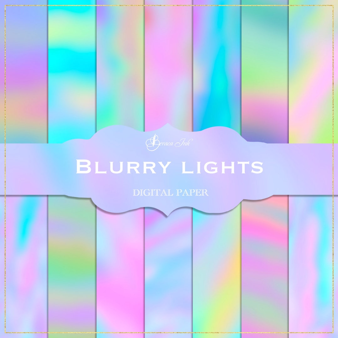 Blurry Lights Digital Paper, Gradient Pattern, Colorful Background ...