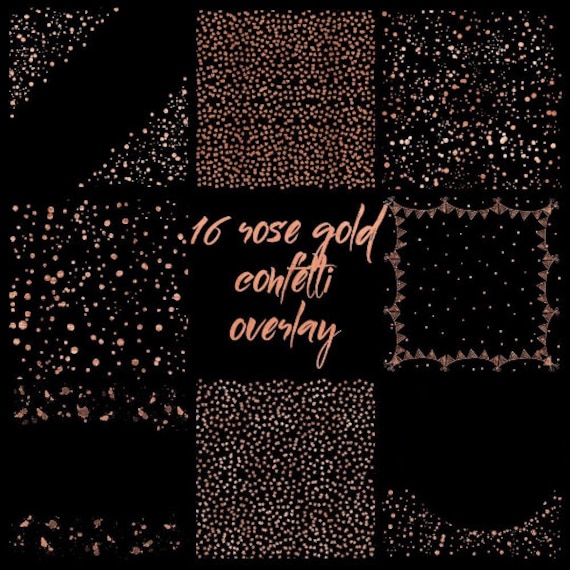 Rose Gold Confetti Overlay Glitter Confetti Clipart Rose | Etsy