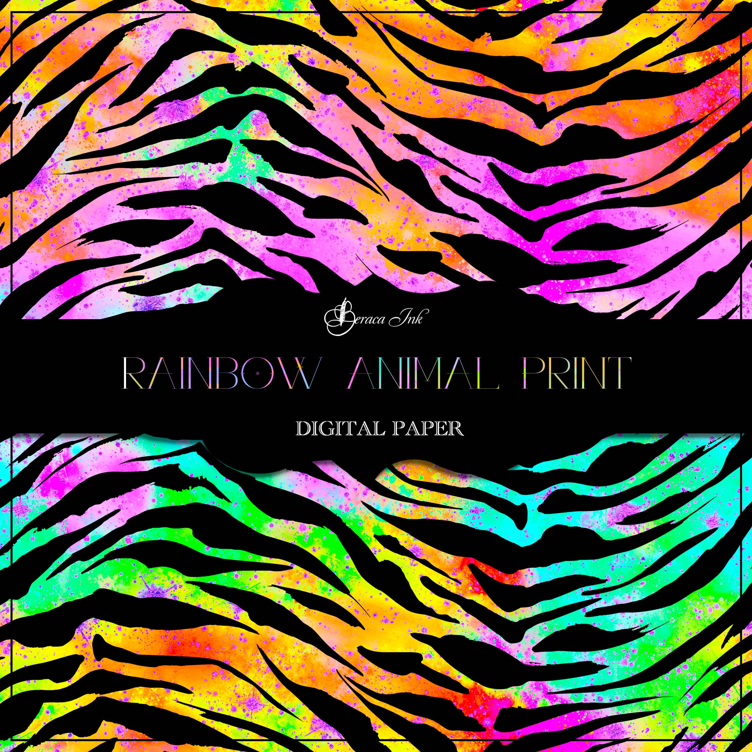 Rainbow Animal Print Digital Paper Seamless Pattern Leopard - Etsy