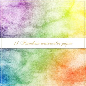 Rainbow Watercolor Digital Paper, Ombre Background, Rainbow Gradient ...