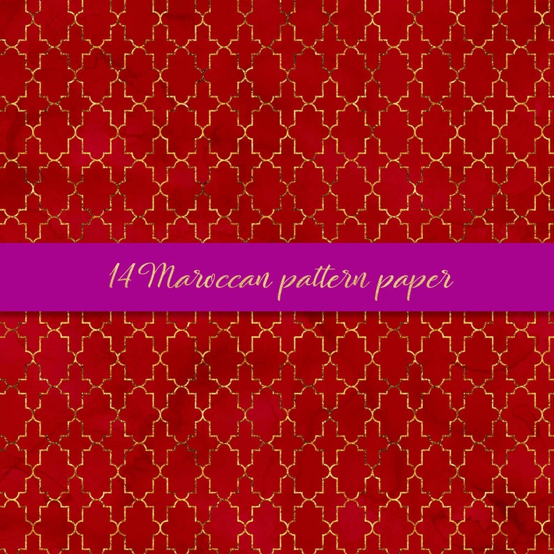 Moroccan Digital Paper, Seamless Paper, Gold Pattern Paper, Arabic ...