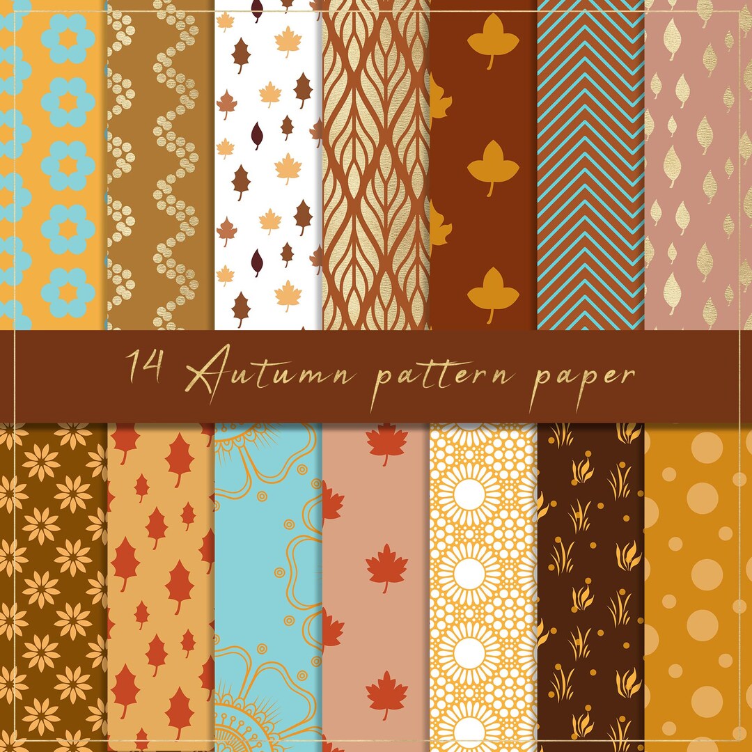 Autumn Pattern Digital Paper, Seamless Pattern, Autumn Leaves, Fall ...