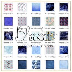 Blue Shades BUNDLE Digital Paper, Blue Wallpaper, Galaxy Background ...