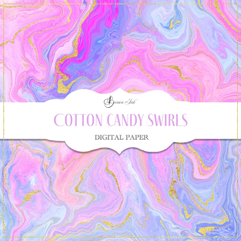 Cotton Candy Swirls Digital Paper Marble Pattern Pastel - Etsy