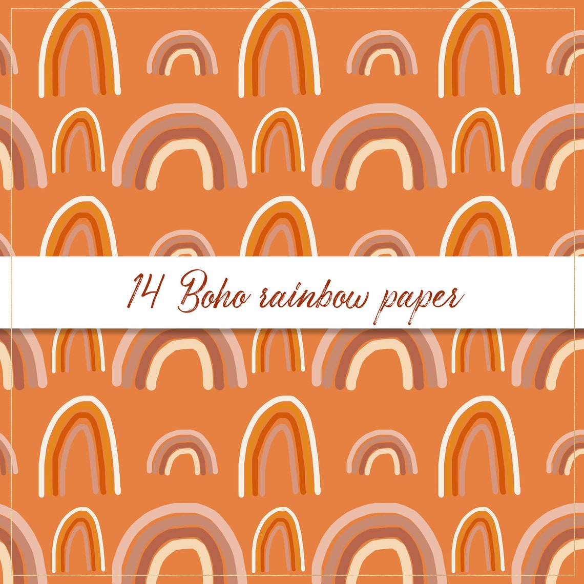 Boho Rainbow Digital Paper Rainbow Seamless Pattern Modern - Etsy
