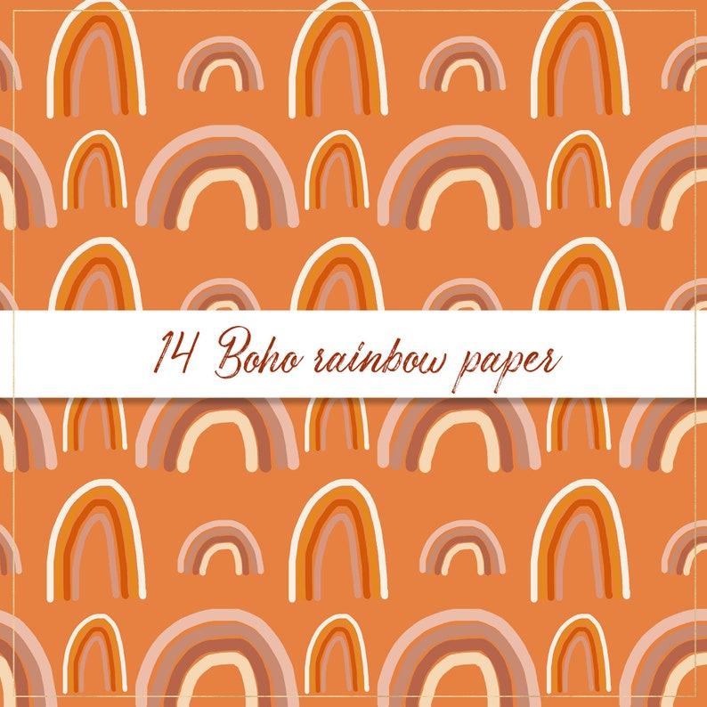 Boho Rainbow Digital Paper Rainbow Seamless Pattern Modern - Etsy