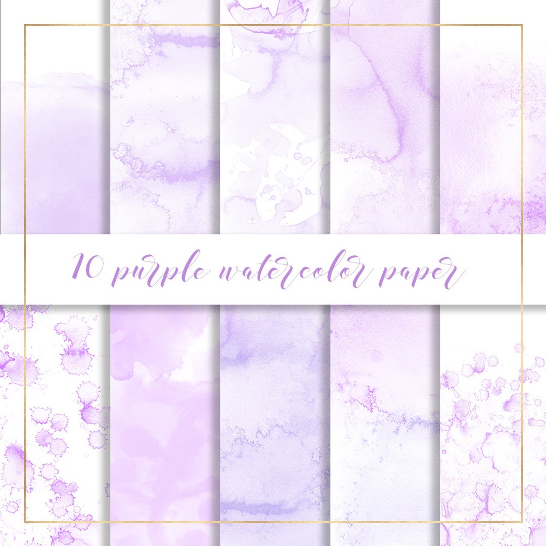 Purple Watercolor Digital Paper, Purple Watercolor Paper, Pink ...