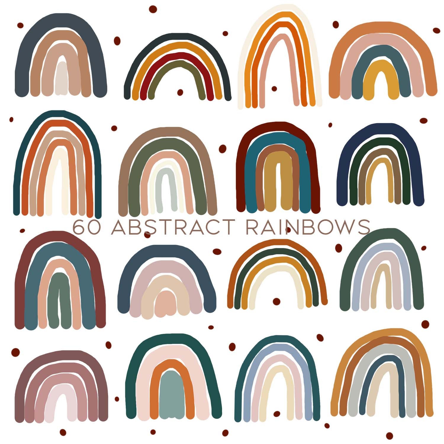 Abstract Rainbow Clipart Modern Rainbows Boho Rainbow Clip - Etsy