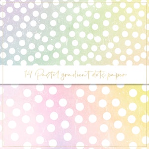 Pastel Gradient Dots Digital Paper, Polk Dots Pattern, Pastel ...