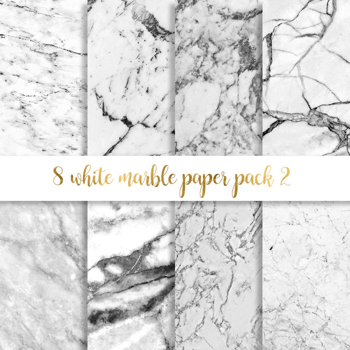 White Marble Digital Paper White Marble Paper Marble Paper - Etsy