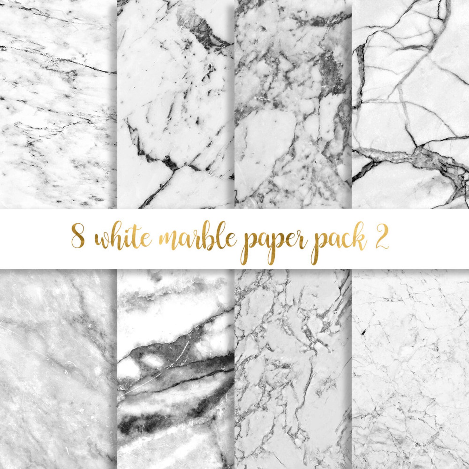 White Marble Digital Paper White Marble Paper Marble Paper - Etsy