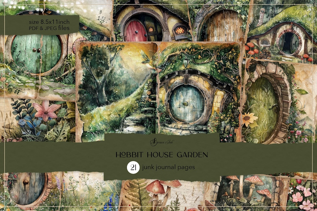 Hobbit House Garden Journal Pages, Hobbit Junk Journal, Forest Digital ...