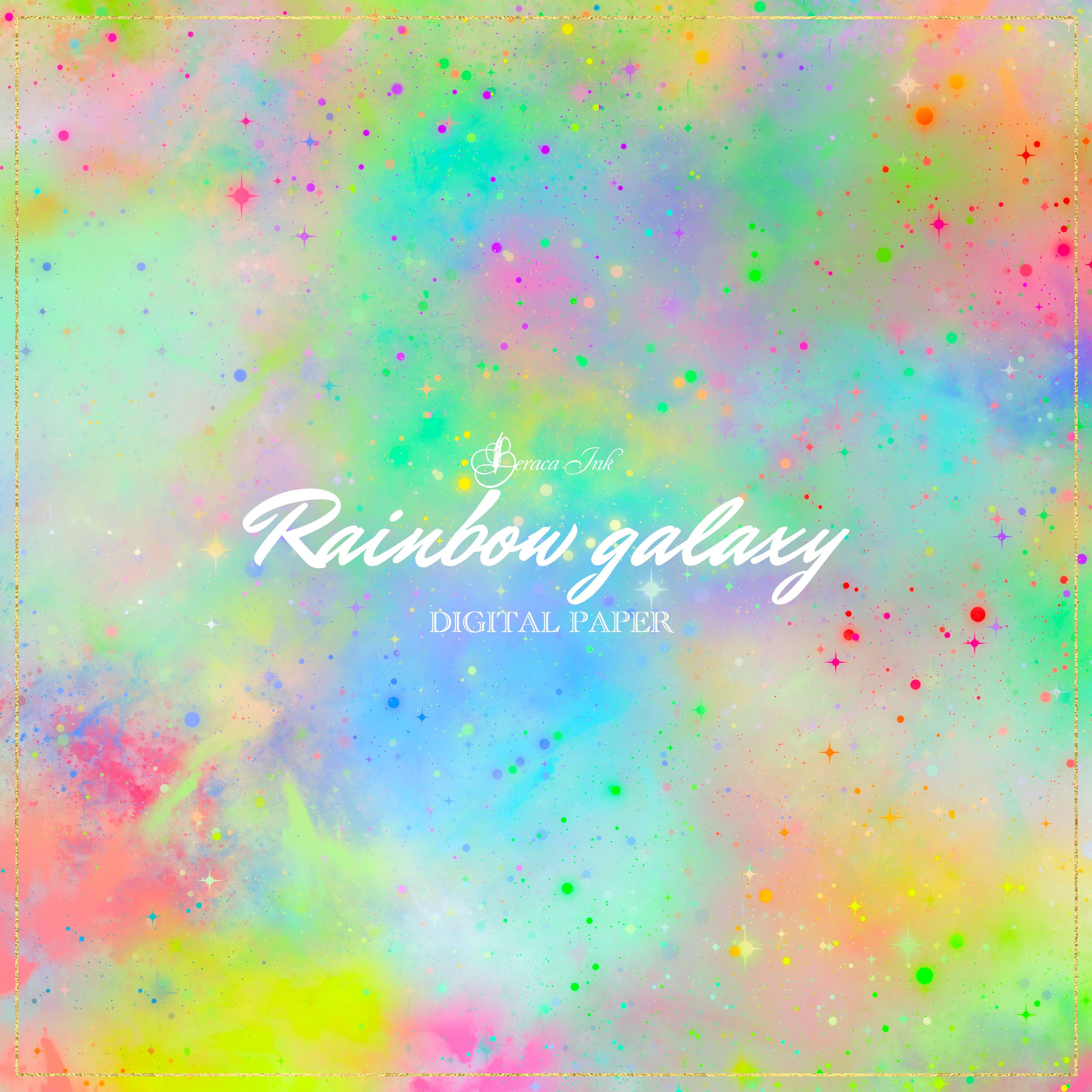 Rainbow Galaxy Digital Paper Stars Pattern Pink Galaxy | Etsy