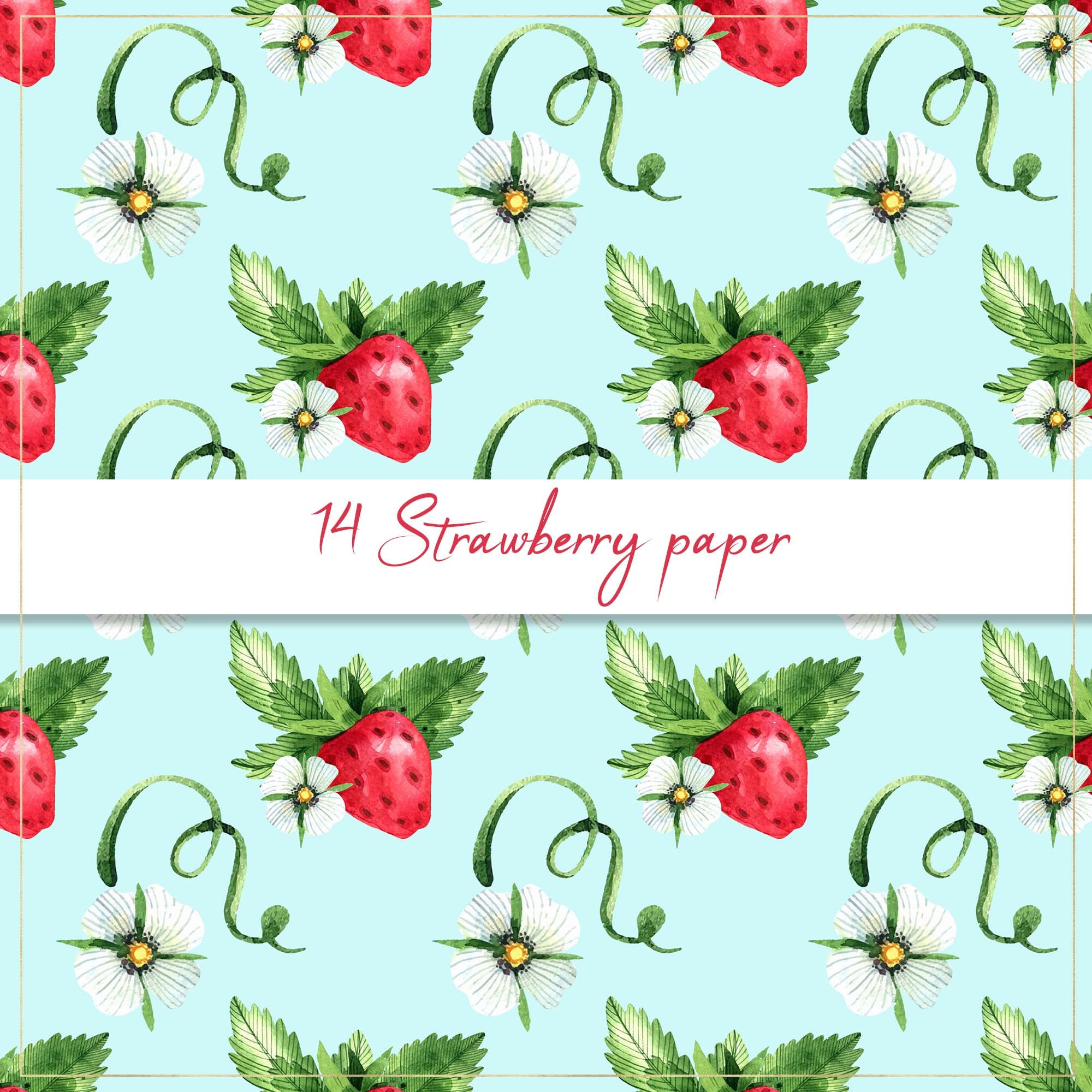 Strawberry digital paper seamless pattern strawberry | Etsy