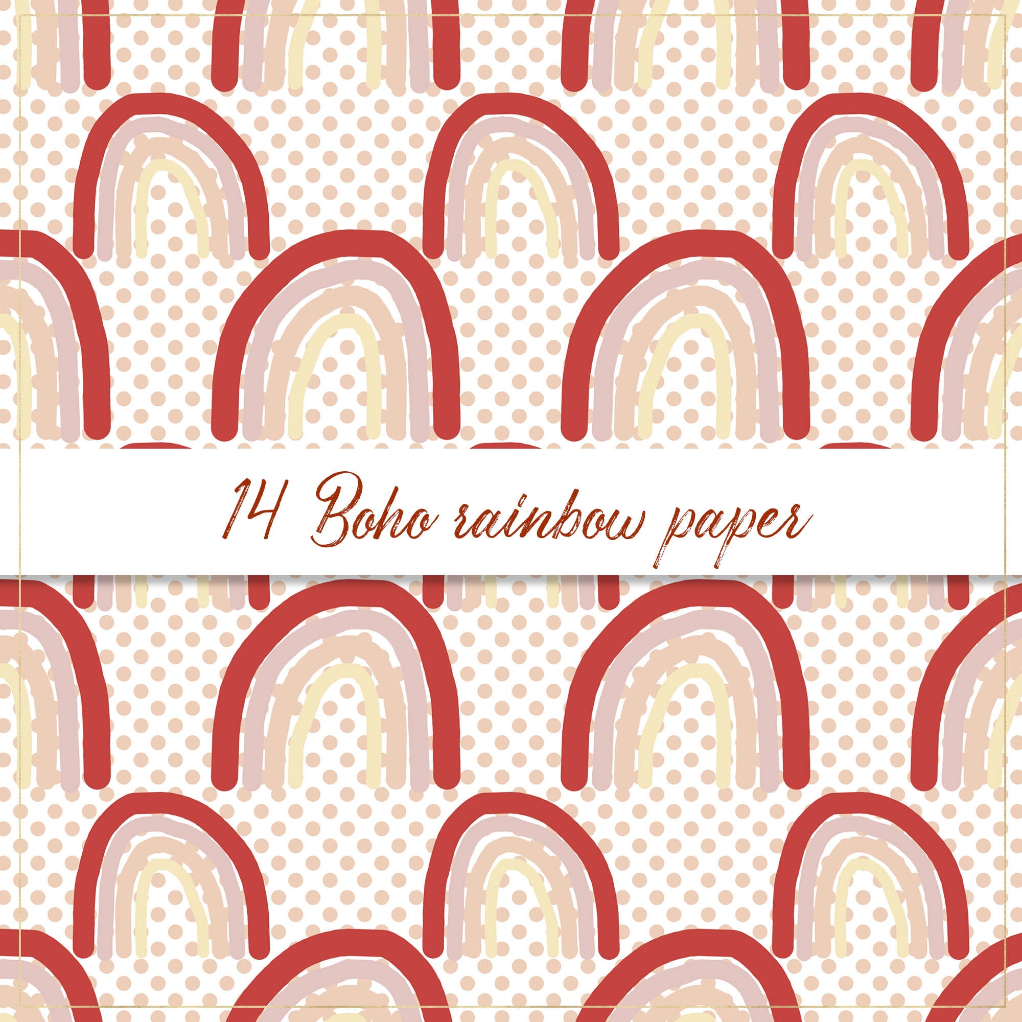 Boho rainbow digital paper rainbow seamless pattern modern | Etsy