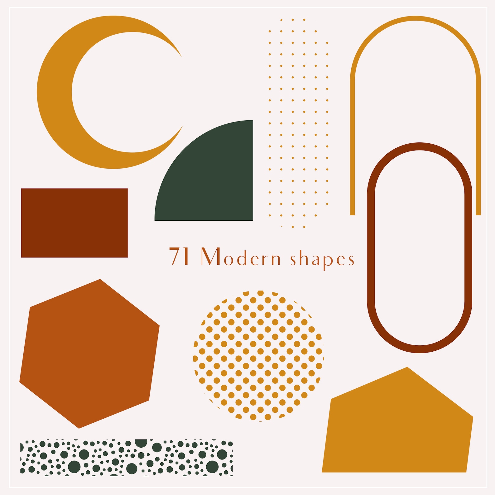 71 Modern Shapes Clipart Geometric Clip Art Terracotta - Etsy
