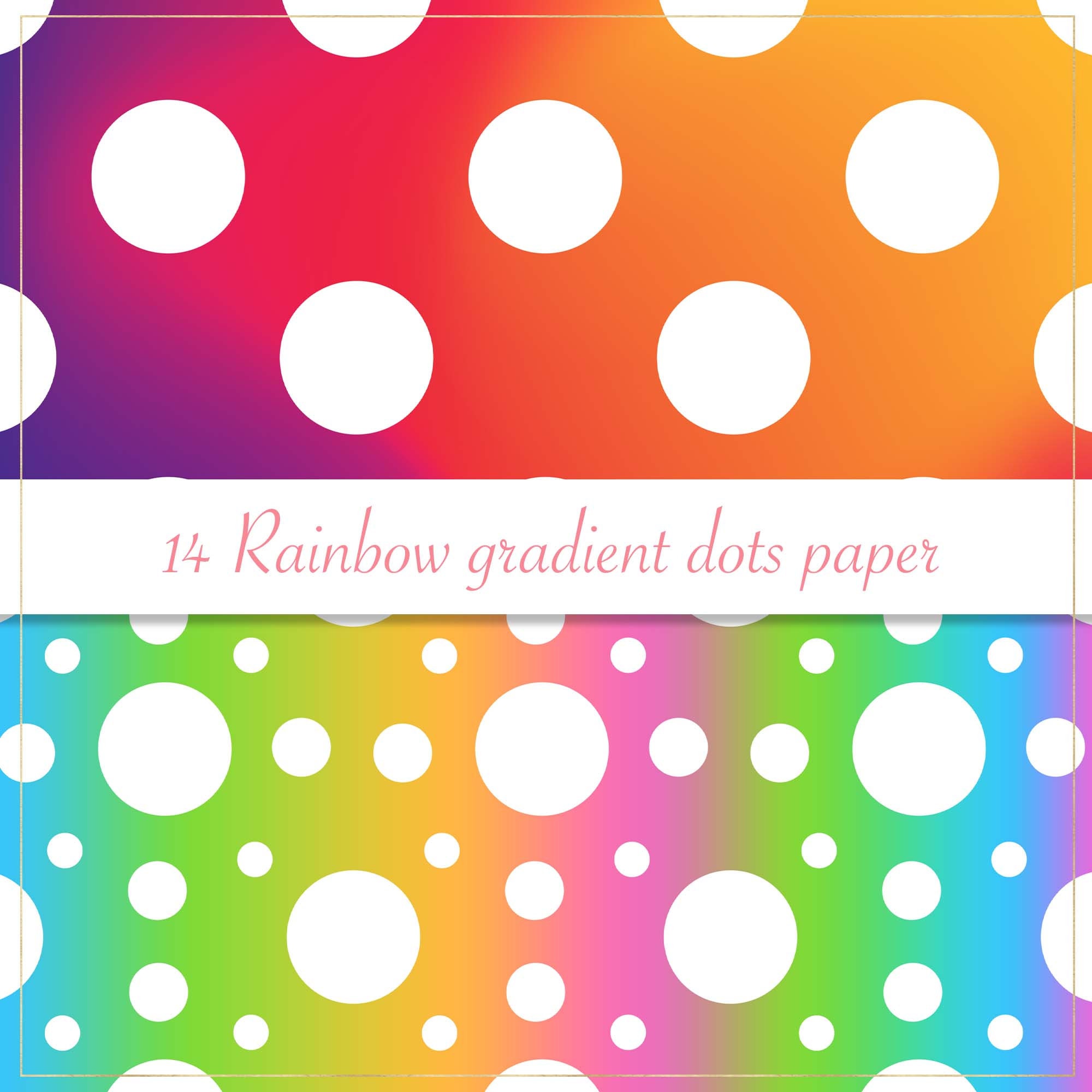 Rainbow Gradient Dots Digital Paper Polka Dots Backdrop - Etsy