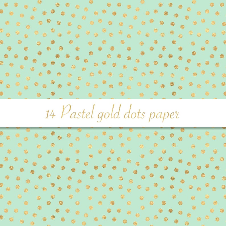 Pastel Gold Dots Digital Paper Seamless Paper Polk Dots - Etsy