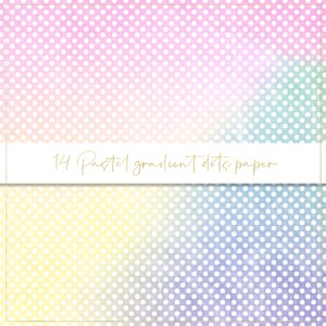 Pastel Gradient Dots Digital Paper, Polk Dots Pattern, Pastel ...