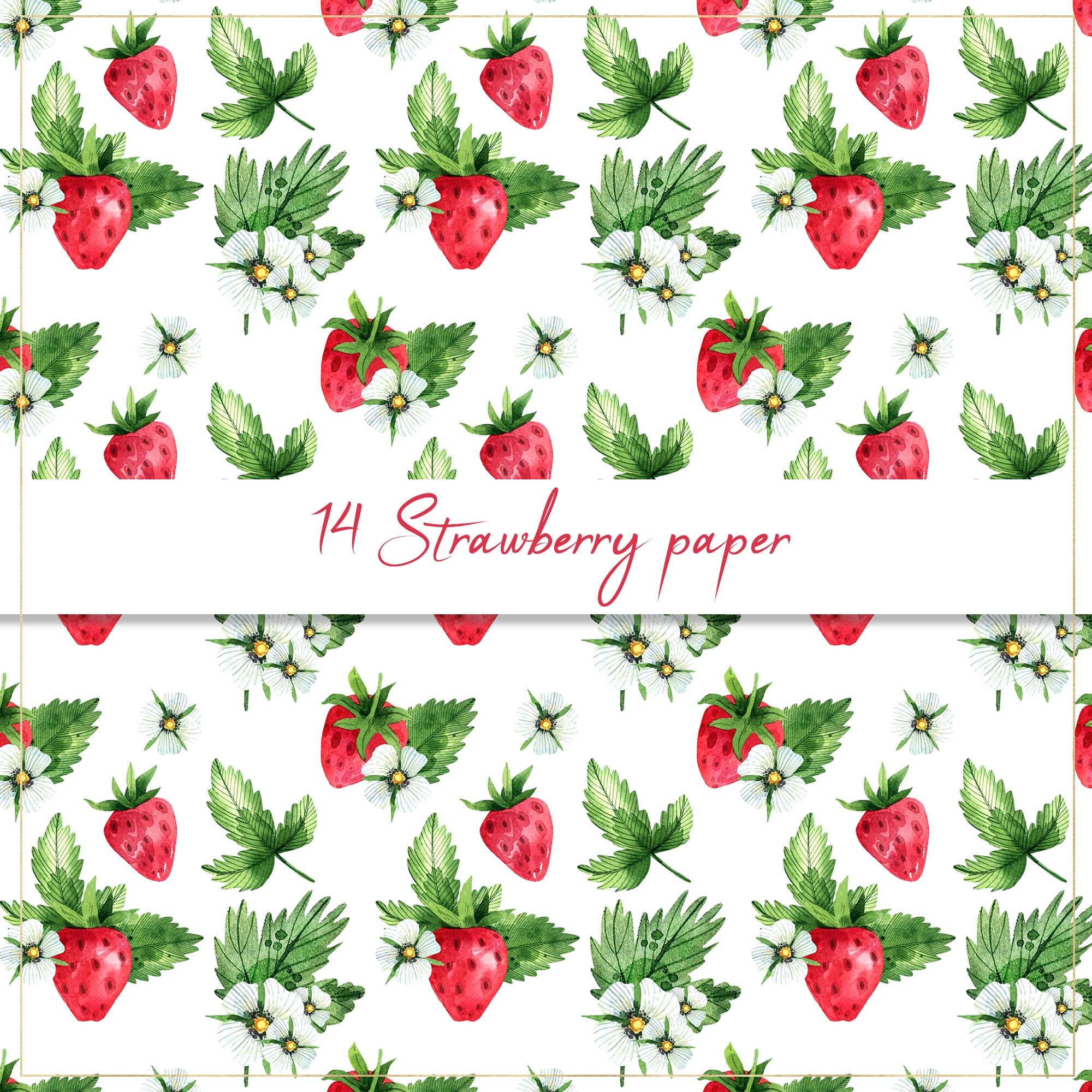 Strawberry digital paper seamless pattern strawberry | Etsy