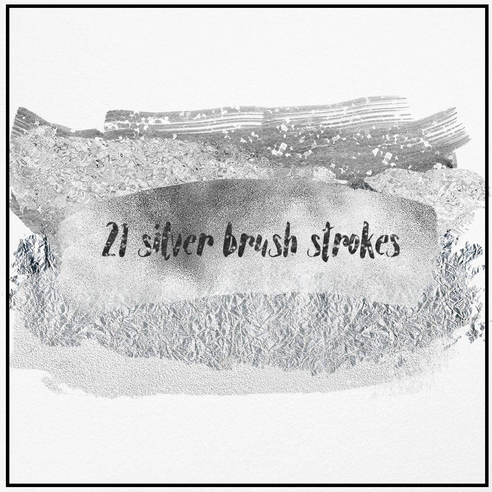 Silver Brush Strokes Silver Watercolor Clipart Silver | Etsy
