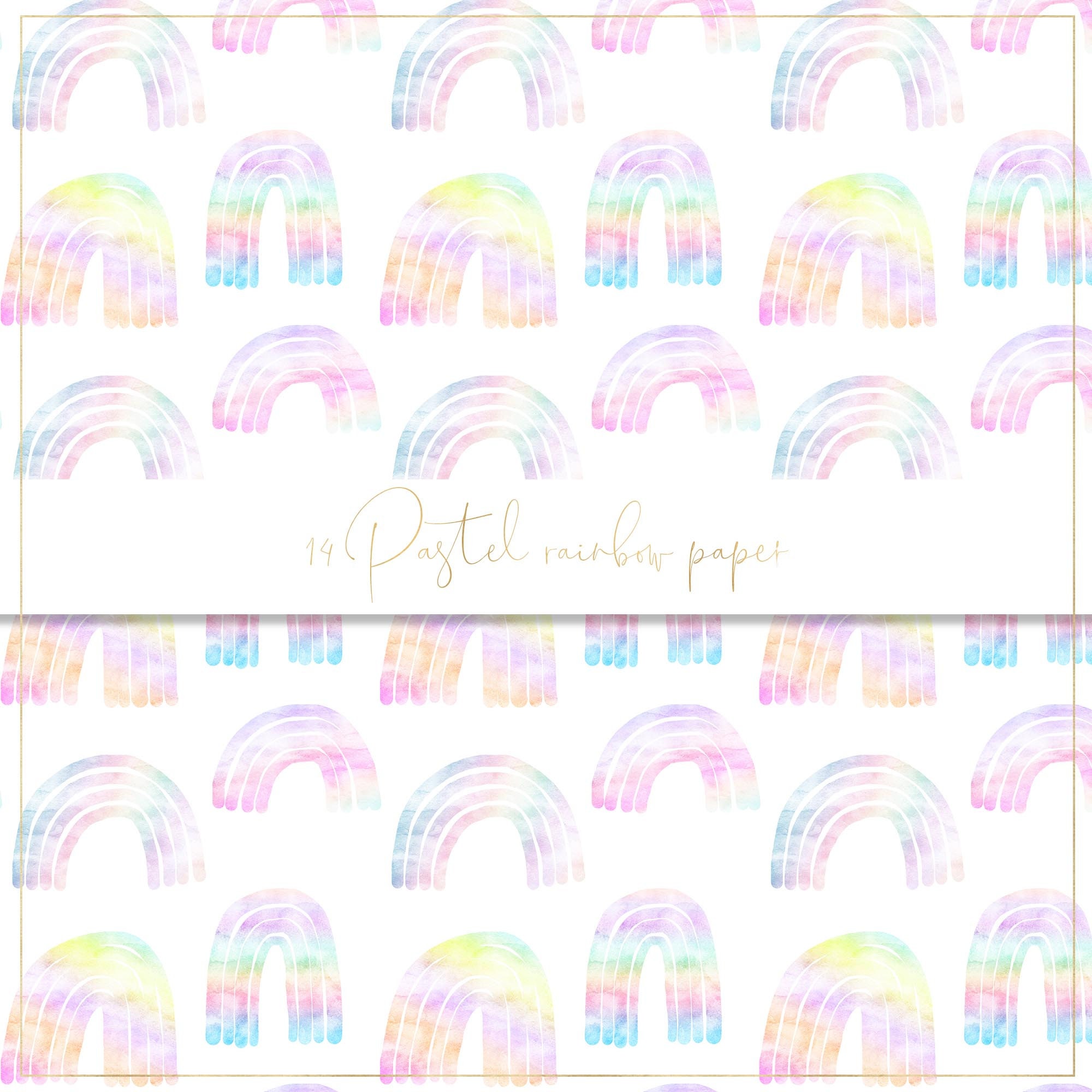 Pastel Rainbow Digital Paper Rainbow Seamless Pattern Pastel | Etsy