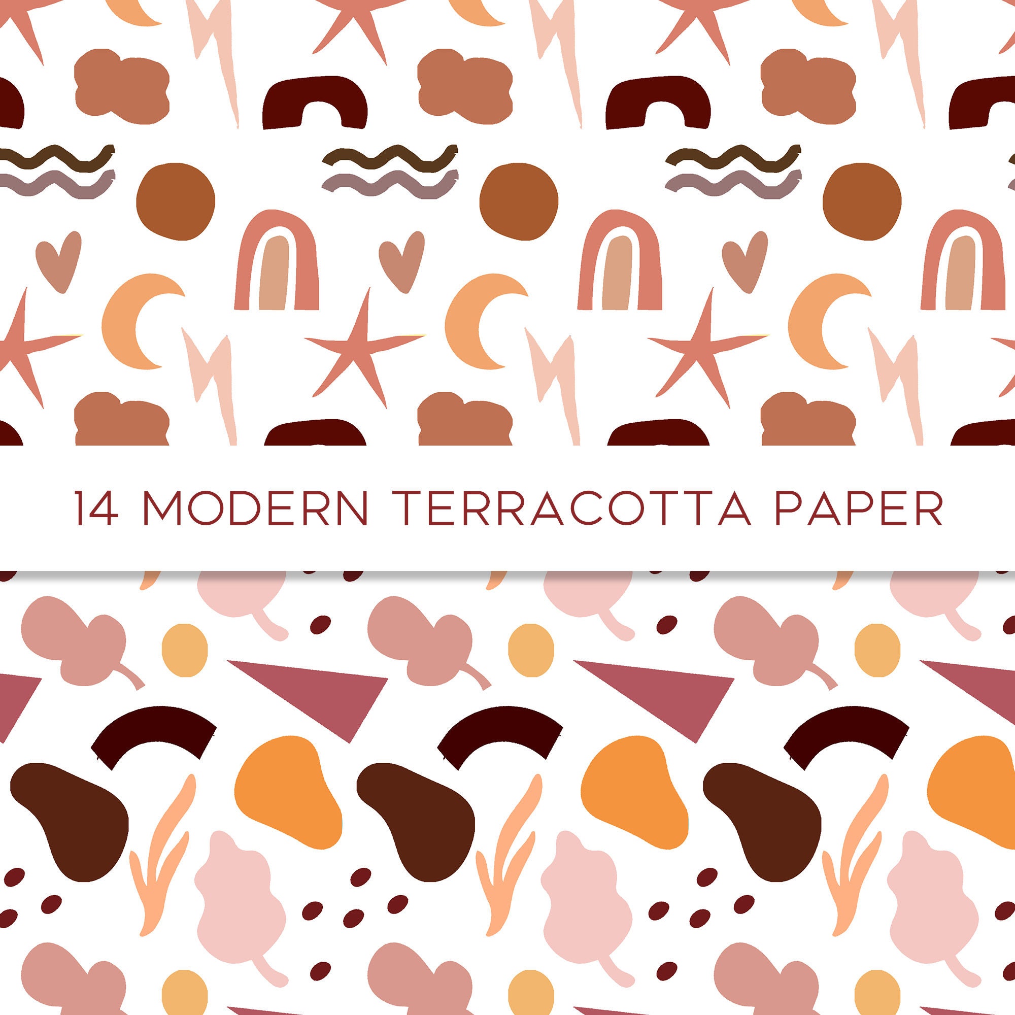 Modern Terracotta Digital Paper, Abstract Background, Brown Abstract ...