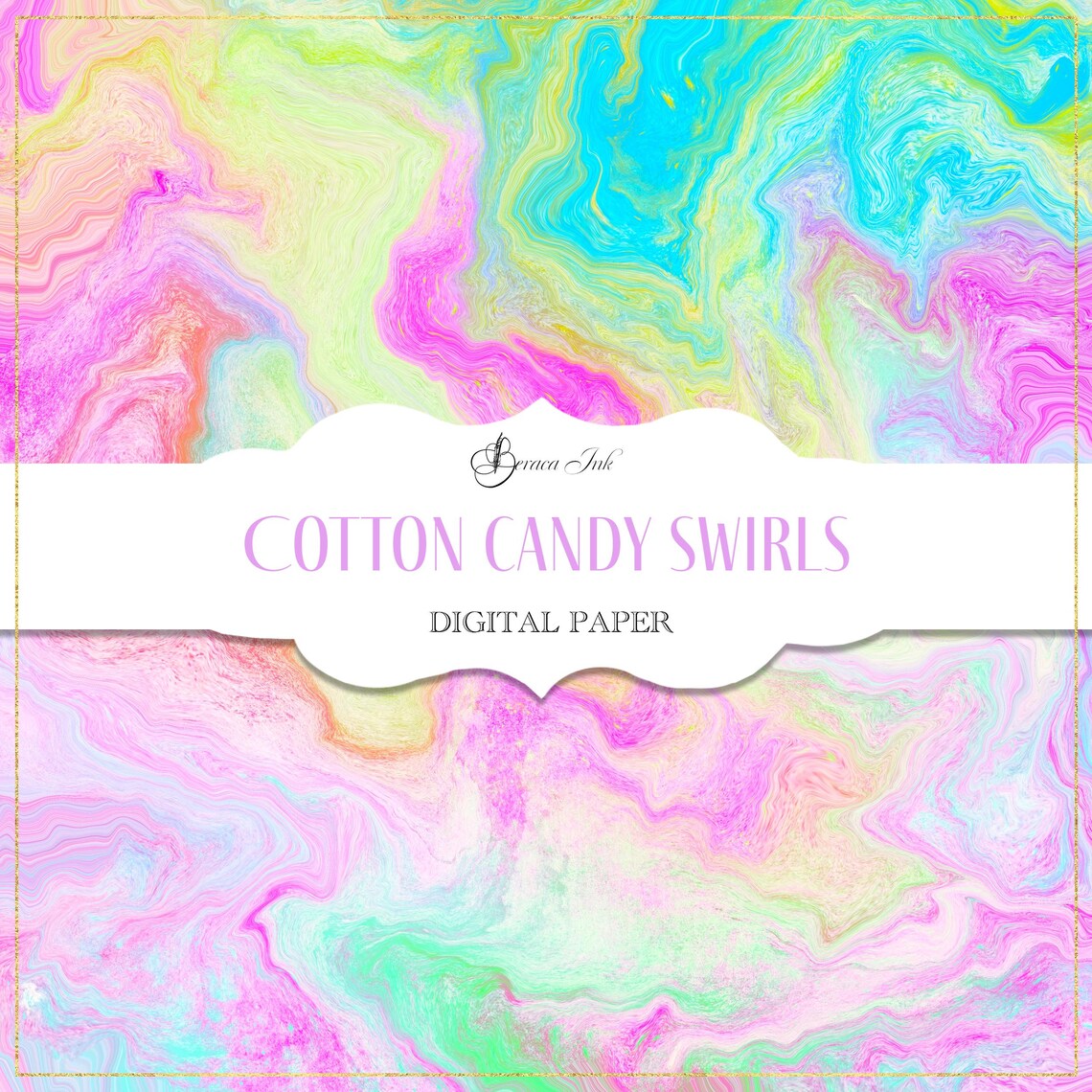 Cotton Candy Swirls Digital Paper, Marble Pattern, Pastel Background ...