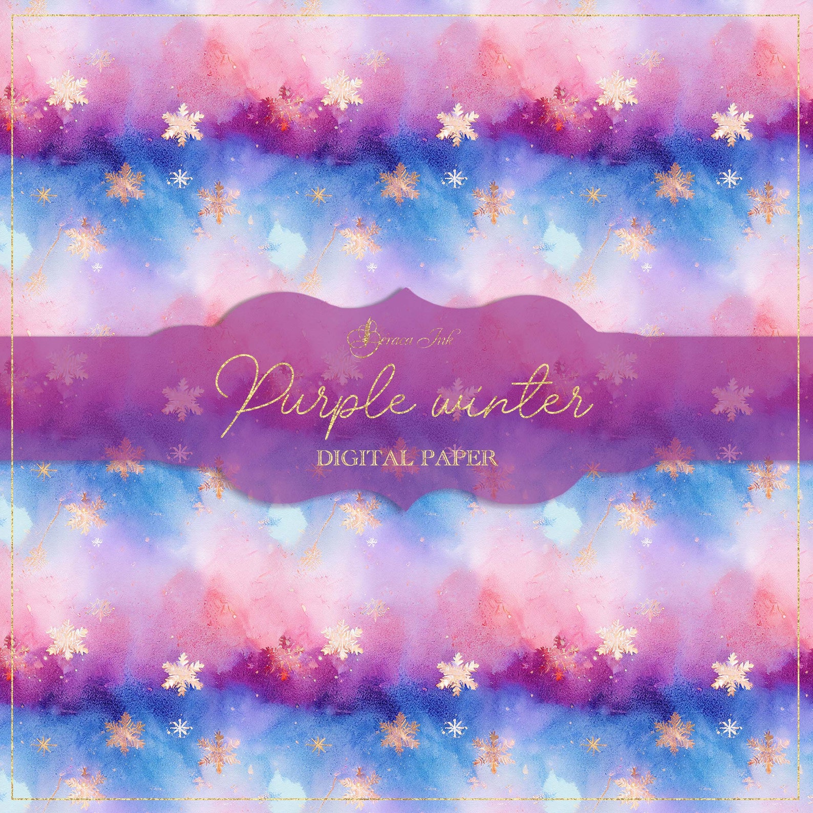 Purple Winter Digital Paper Seamless Pattern Pink - Etsy