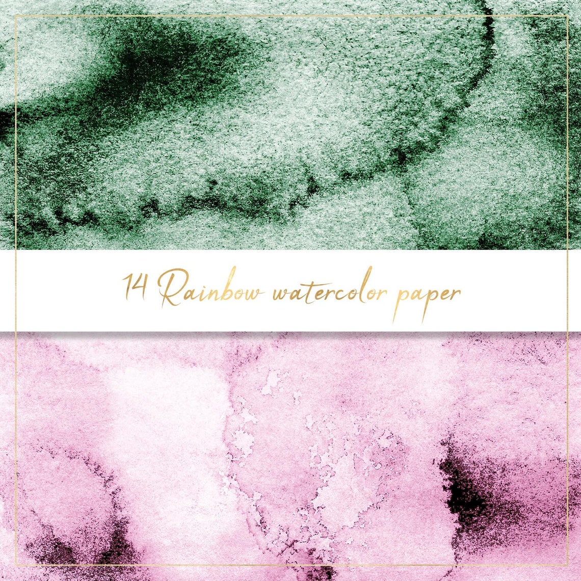 Dark Rainbow Watercolor Digital Paper, Colorful Background, Pink ...
