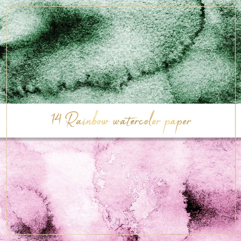 Dark Rainbow Watercolor Digital Paper Colorful Background - Etsy