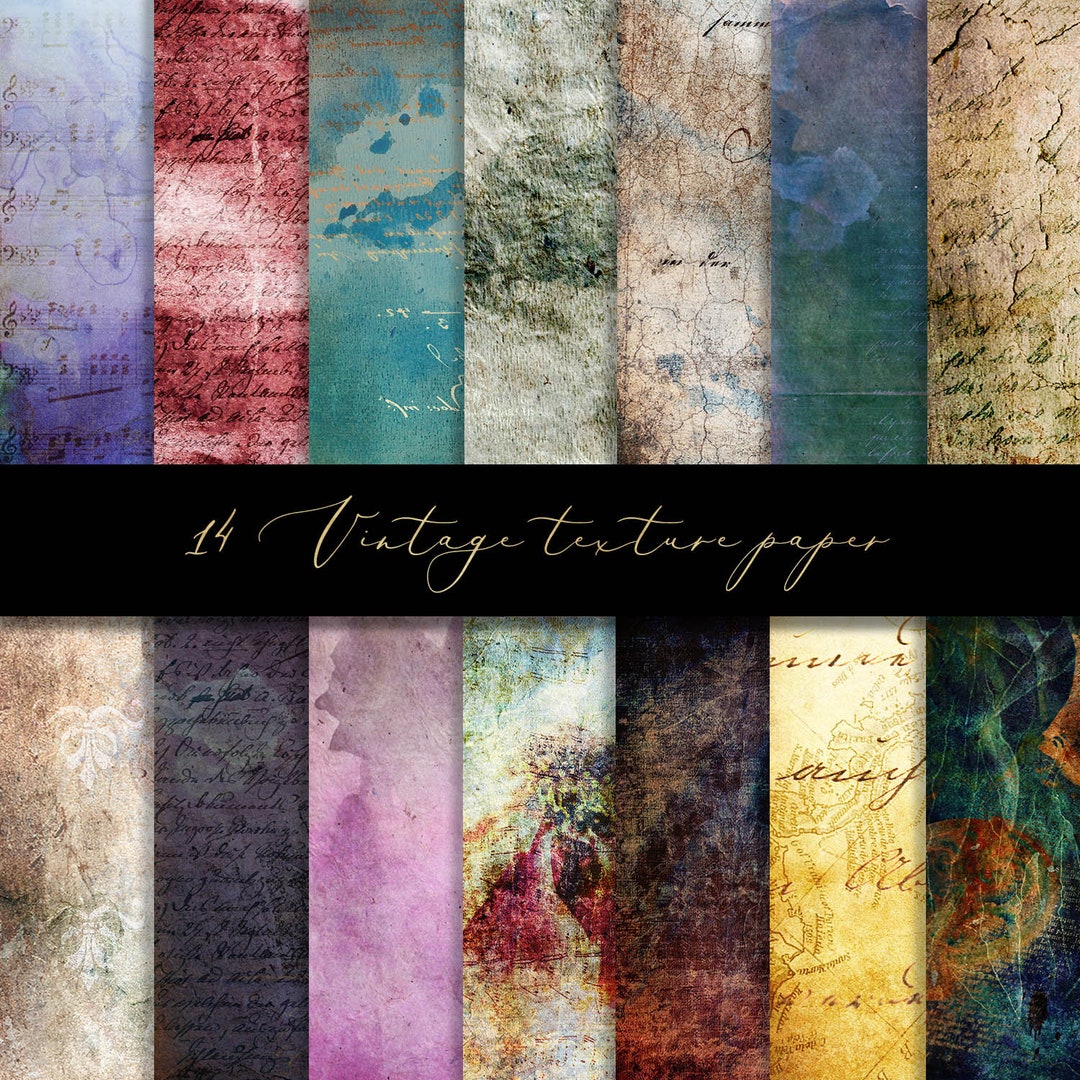 Vintage Textures Digital Paper, Old Antique Paper, Watercolor Vintage ...