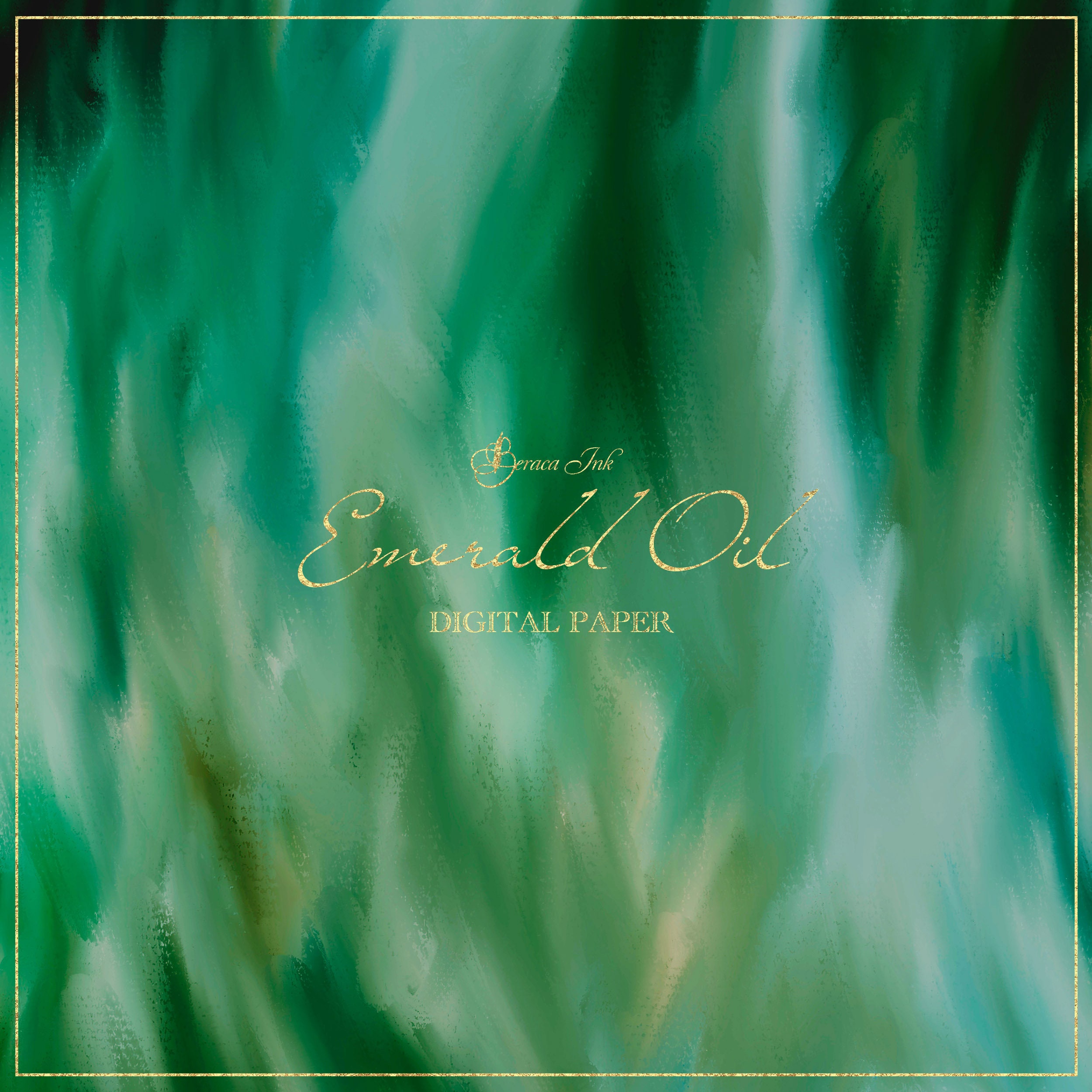 Emerald Oil Digital Paper Oil Paint Strokes Emerald | Etsy