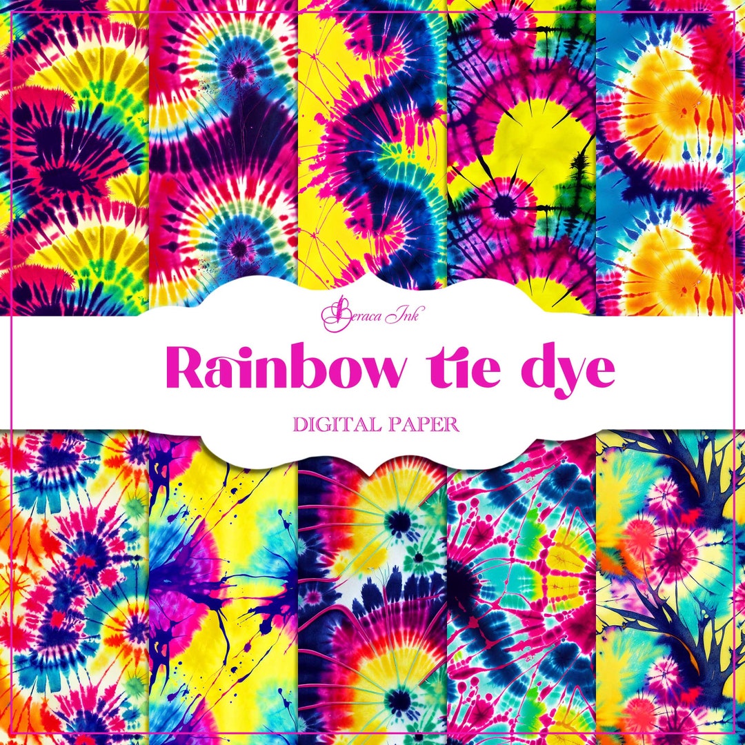 Rainbow Tie Dye Digital Paper, Seamless Pattern, Colorful Background ...