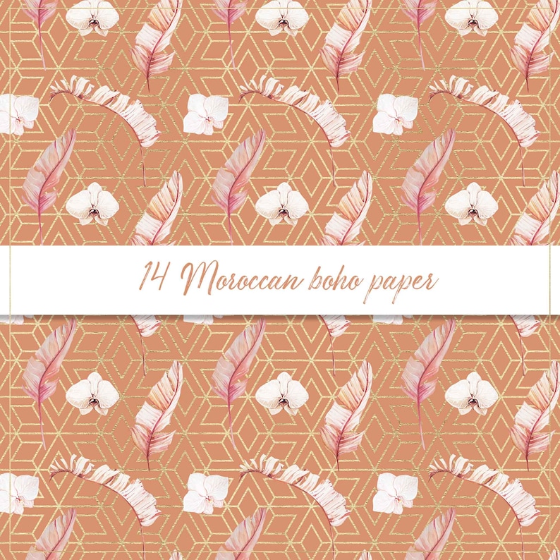 Moroccan Boho Digital Paper Seamless Pattern Moroccan Paper | Etsy