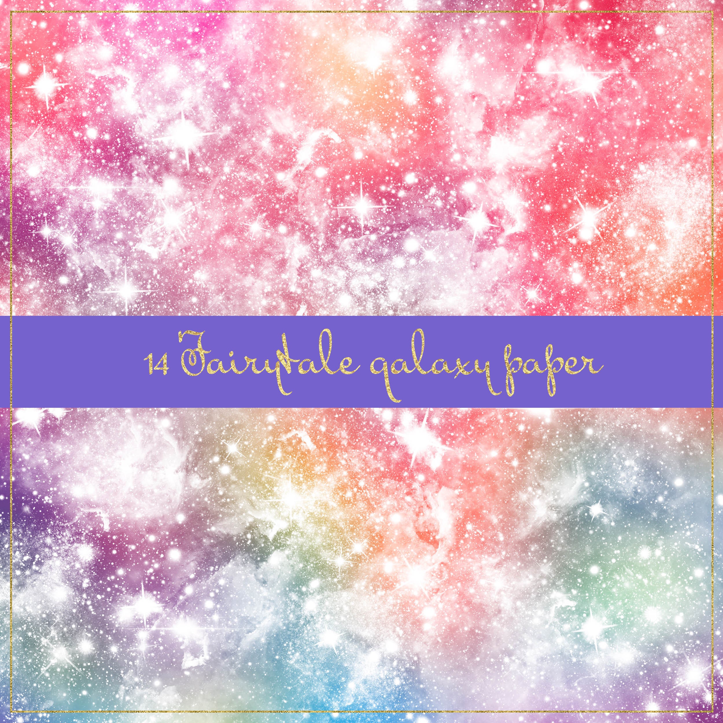 Fairytale Galaxy Digital Paper, Pink Galaxy, Cosmic Backdrop, Clouds ...