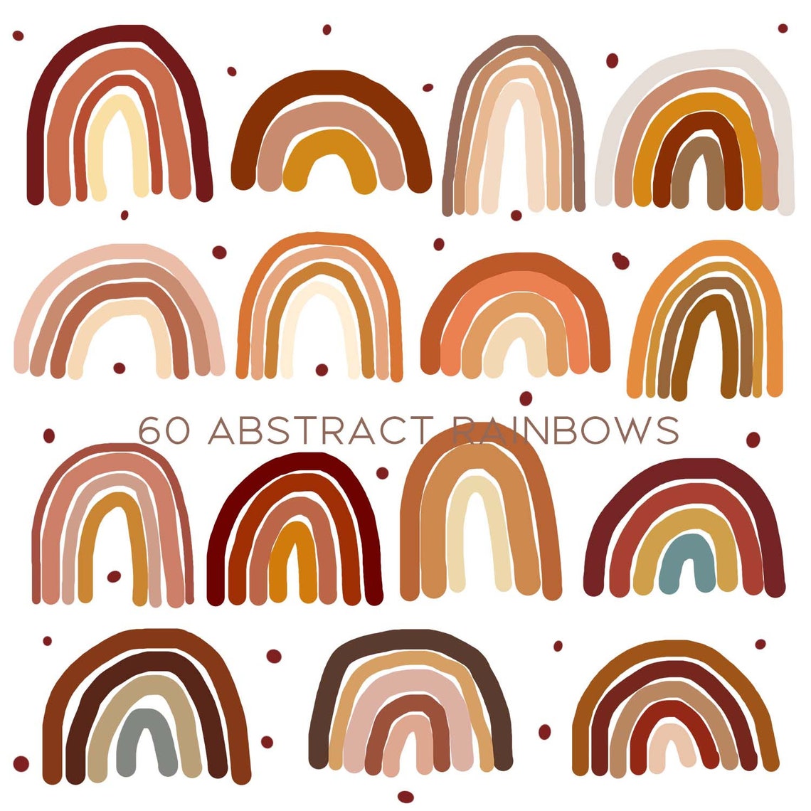 Abstract Rainbow Clipart Modern Rainbows Boho Rainbow Clip - Etsy